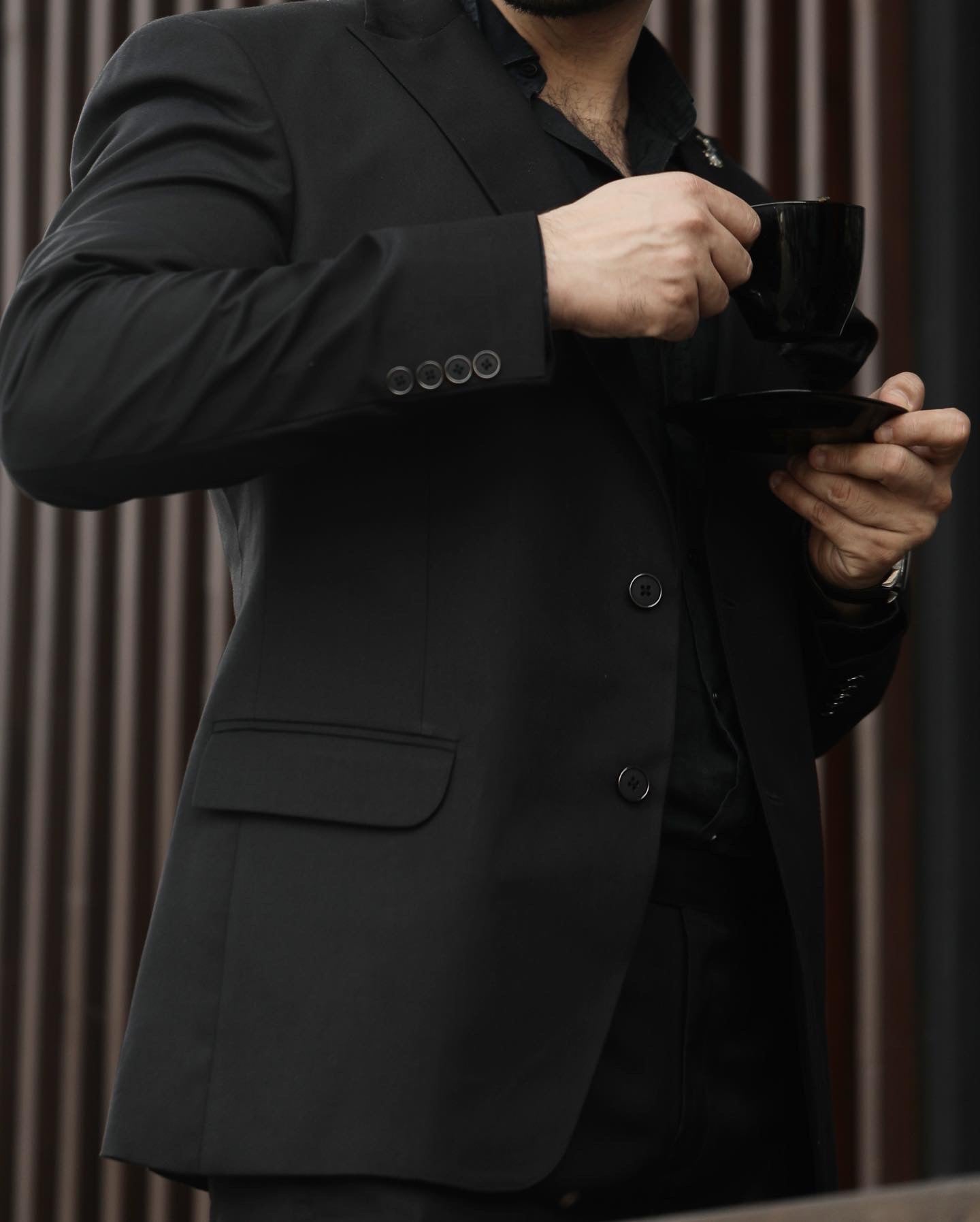 Midnight Black - Structured Suit – POPPLIN